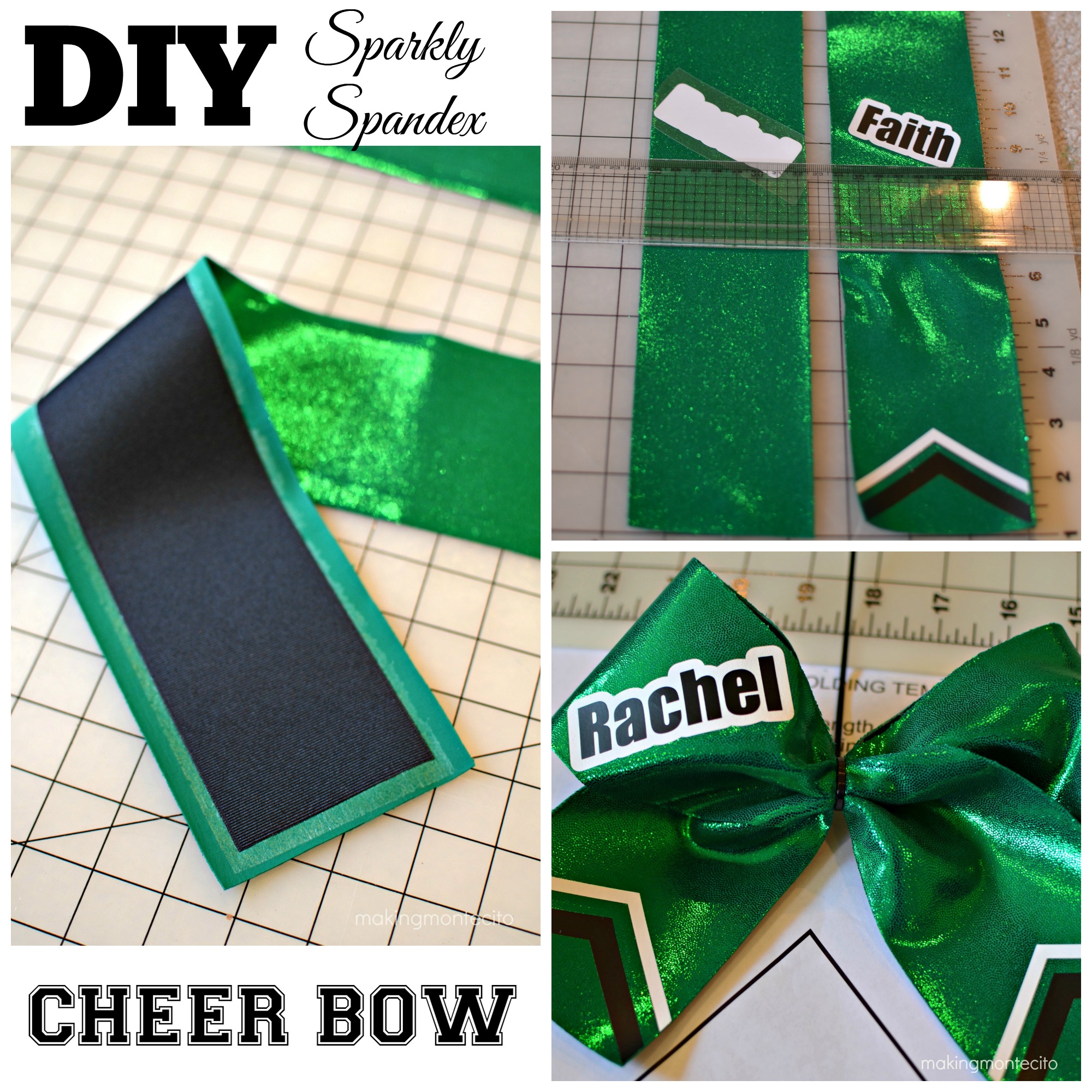 DIY Sparkly Spandex Cheer Bow - Making Montecito